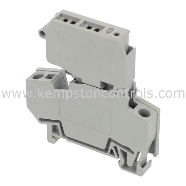 WAGO 281-623 WAGO FUSE TERMINAL BLOCK WITH HOLDER, FOR MINI. FUSE ¼ X ...