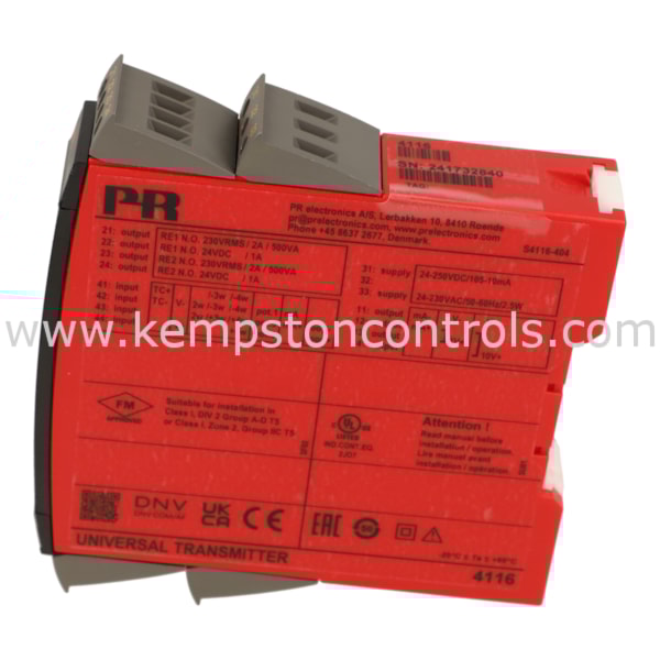 PR Electronics 4116 PR ELECTRONICS TRANSMITTER, INPUT FOR RTD, TC, OHM ...