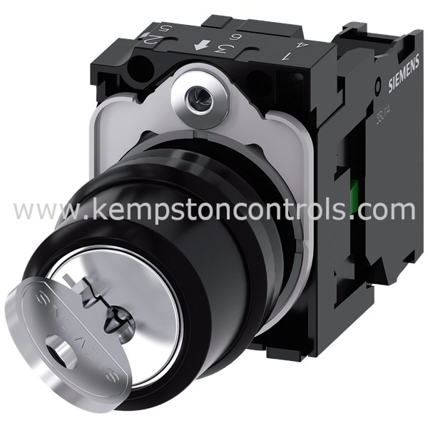 Siemens 3SU1100-4BF11-1BA0 SIEMENS KEY OPERATED SWITCH, 22MM, ROUND ...