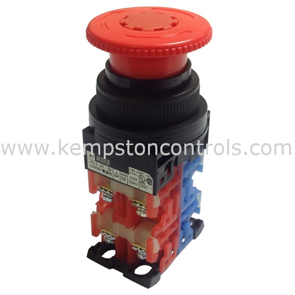 Fuji AR30V2R-12R FUJI PUSHBUTTON E-STOP PUSH-LOCK TURN-RESET (40MM DIA) 1NO+2NC AUX RED ...