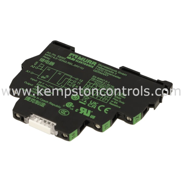 MURR 52003 MURR MIRO 6.2.24V-1U INPUT RELAY IN: 24 VAC/DC - OUT: 250 ...