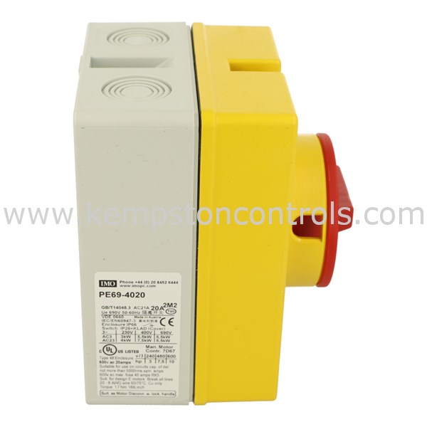 IMO PE69-4020 IMO ISOLATOR, 20A, 4 POLES, RATING @ 400V AC21 (7.5KW ...