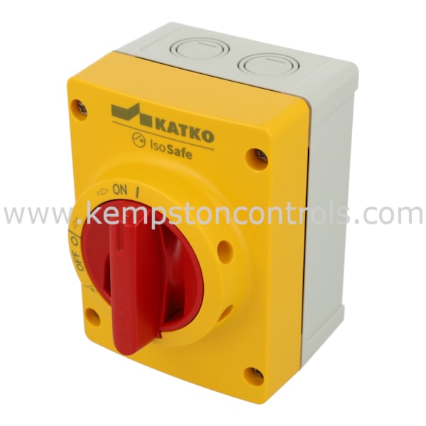 KATKO KEM 325 YR M2 KATKO ENCLOSED SWITCH 3 POLE, AC22 25A, YELLOW/RED ...