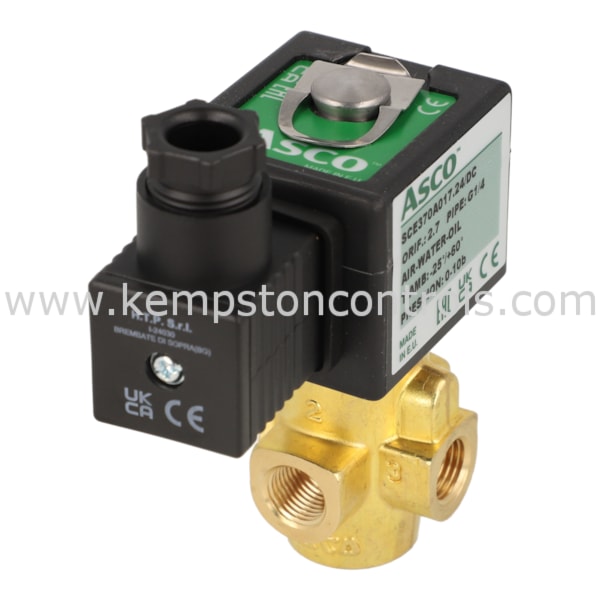 Emerson Asco SCE370A017.24/DC ASCO NUMATICS SOLENOID VALVE TAPPED RP 1/4 SERIES 370 NC AC/DC ...