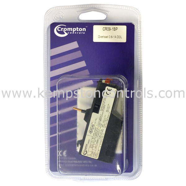 Crompton Controls CR09/1BP CROMPTON CONTROLS OVERLOAD 0.6-1A DOL - BLISTER PACK | Kempston Controls