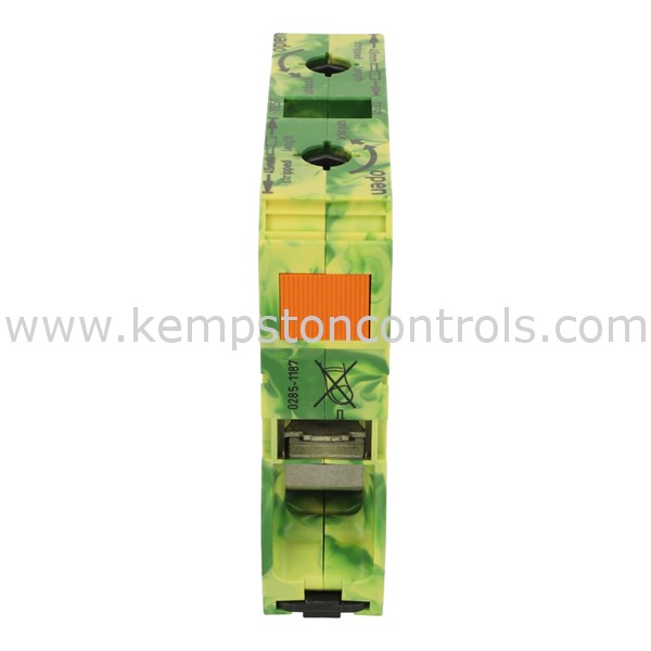 WAGO 285-1187 WAGO FEED THROUGH TERMINAL BLOCK, GREEN AND YELLOW, EARTH ...
