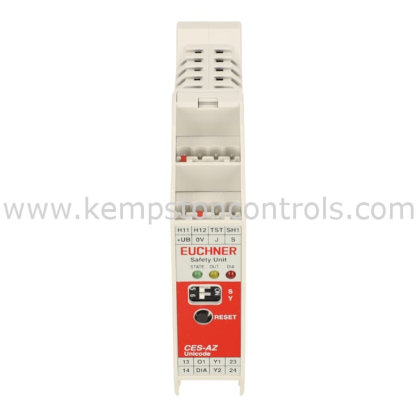 Euchner CES-AZ-AES-01B EUCHNER EVALUATION UNIT, 1READ HEAD, 2SAFETY OUTS, START BUTTON, FEEDBACK ...