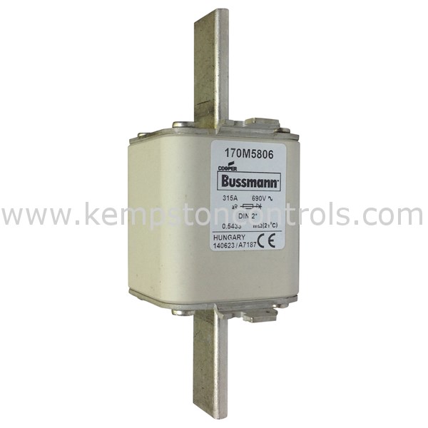 Bussmann 170M5806 BUSSMANN HIGH SPEED SQUARE BODY FUSE, 315A, 690V, DIN 2 AR | Kempston Controls