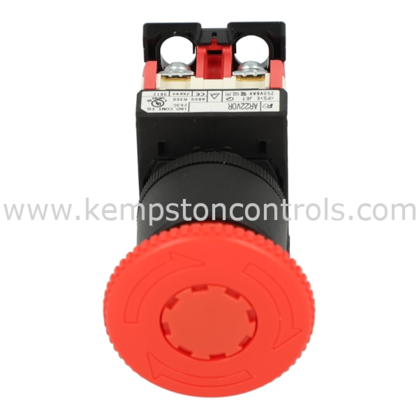 Fuji AR22V0R-02R FUJI PUSHBUTTON E-STOP PUSH-LOCK, TURN-RESET (SOFT TOUCH 40MM DIA WHITE ARROW ...