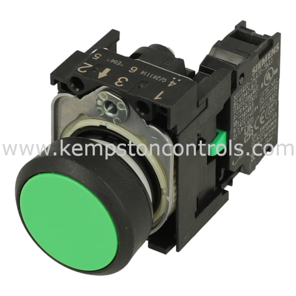 Siemens 3SB1202-0AE01 SIEMENS COMPLETE PUSHBUTTON, FLAT, 1NO, PLASTIC ...