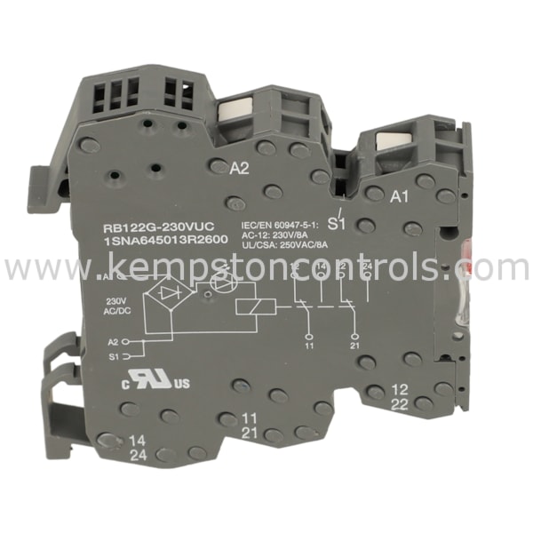 ABB 1SNA645013R2600 ABB RB122G-230VUC INTERFACE RELAY R600 2C/O,A1-A2 ...