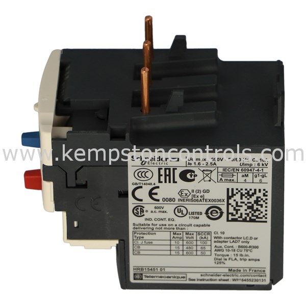 Schneider LRD07 SCHNEIDER TESYS LRD THERMAL OVERLOAD RELAY - 1.6...2.5 ...