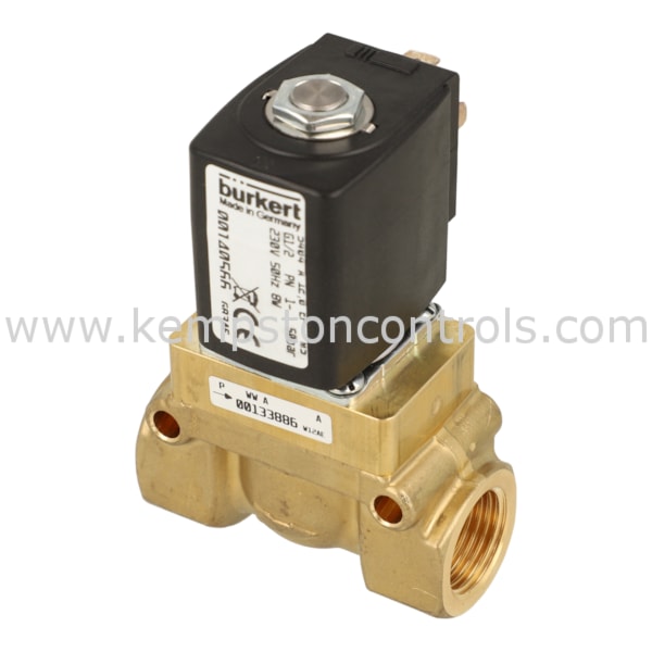 Burkert 00140566 BURKERT 2/2WAY SOLENOID VALVE,TYPE 5404,NC,12MM ORIFICE,BRASS BODY,32MM COIL ...