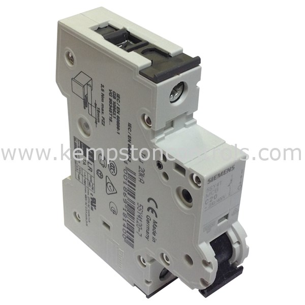 Siemens 5SY4120-7 20AMP MCB TYPE C | Kempston Controls