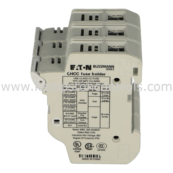 Bussmann CHCC3DIU BUSSMANN 3P 10X38MFH 30A 600V CLASS CC-INDICATOR ...