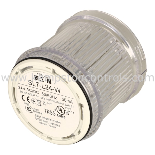 Eaton Moeller SL7-L24-W MOELLER SL7-L24-W SL7 ELEMENT, CONTINUES LIGHT, LED, IP66, 24 VAC/DC ...