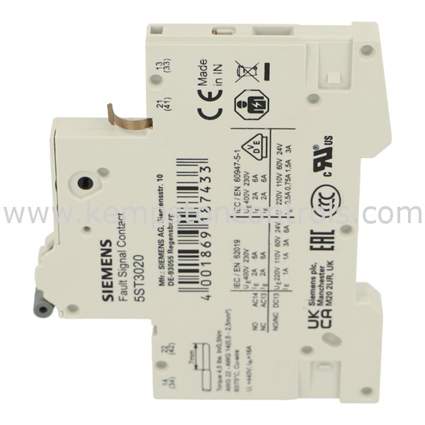 Siemens 5ST3020 SIEMENS FAULT SIGNAL CONTACT 1 NO+1 NC, FOR MINIATURE ...