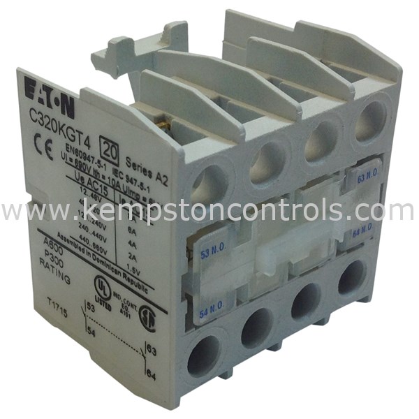 Eaton C320KGT4 TOP MOUNT AUX BLOCK 2 NO + | Kempston Controls