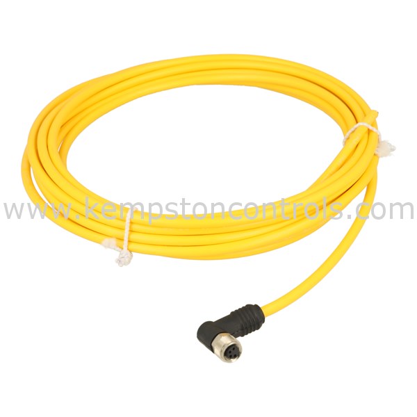 Pilz 533120 CONNECTION CABLE, PUR, YELLOW, 4 PIN, SOCKET ANGLED, M8 ...
