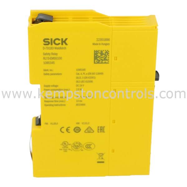 Sick RLY3-EMSS100 SICK SAFETY RELAY, EVALUATION UNIT, SIL3 CAT4 PLE, 2 ...