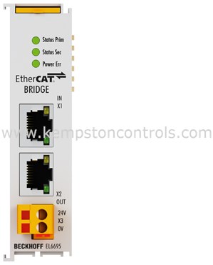 Beckhoff EL6695 ETHERCAT BRIDGE TERMINAL, 2X100MBIT/S ETH., RJ45, IN ...