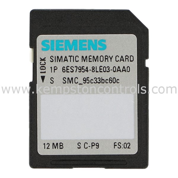 Siemens 6ES7954-8LE03-0AA0 SIEMENS SIMATIC S7, MEMORY CARD FOR S7-1X00 ...