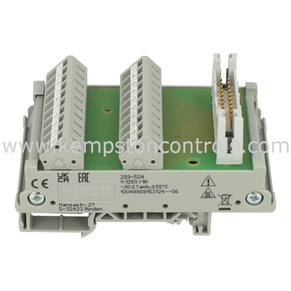WAGO 289-504 WAGO INTERFACE MODULE; WITH MALE CONNECTOR PER DIN 41651; 20-POLE | Kempston Controls