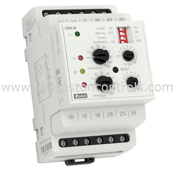 ELKO HRN-42/230V ELKO VOLTAGE MONITORING RELAY, 230V, 3-MODULE, 2 X CO ...