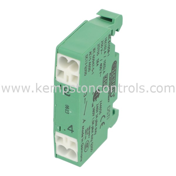Schlegel DSTI SCHLEGEL MODULAR CONTACT BLOCK, 1NO, GREEN, PUSH-IN ...