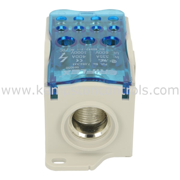 Erico 569050 ERICO SINGLE POLE DISTRIBUTION BLOCK, UD-400A, 600V, 11 ...