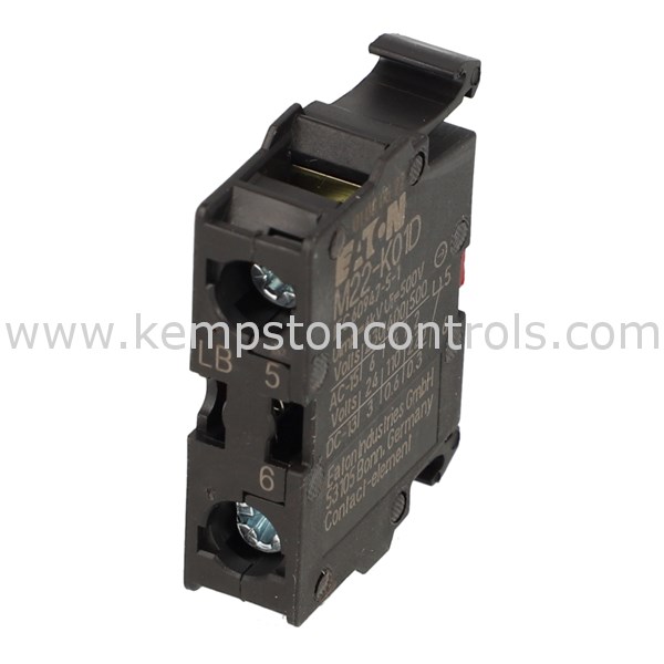 Eaton Moeller M22-K01D MOELLER CONTACT BLOCK, 1N/C (LB), FLUSH | Kempston Controls