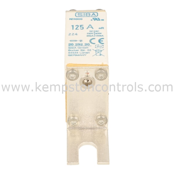 Siba 2029220.125A SIBA FUSE LINK, 125A, NH000 , 0.7 KV (DC), 100 KA ...