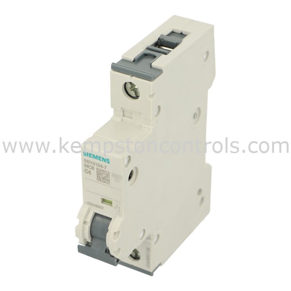 Siemens 5SY4104-7 SIEMENS MINIATURE CIRCUIT BREAKER 230/400 V 10KA, 1-POLE, C, 4A, D=70 MM ...