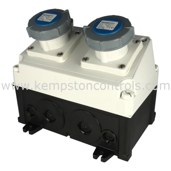 Mennekes 910355 MENNEKES BLUE AMAXX SOCKET ANGLED 2 GANG IP67 16A 3P ...