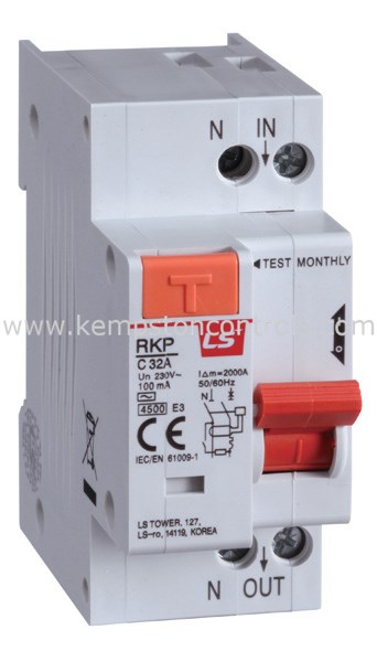 LSIS 06220151R0 LSIS RCCB, 6A, 30MA, RKP SINGLE POLE+N, TYPE C, WITH ...