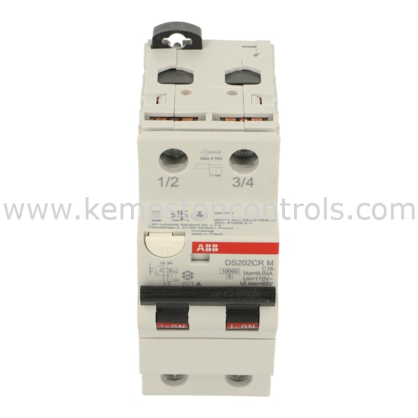 ABB 2CSR772199R1164 ABB RESIDUAL CURRENT CIRCUIT BREAKER, 2 POLE, 16A, 30MA, C CHARACTERISTIC ...