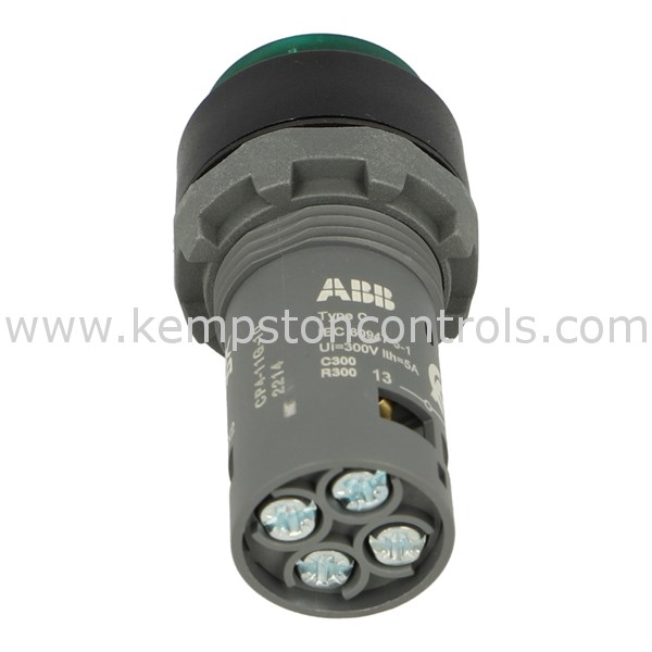 ABB 1SFA619103R1112 ABB CP4-11G-10 PUSHBUTTON, LED 24V AC/DC, GREEN, SCREW CLAMP, IP69K FRONT ...