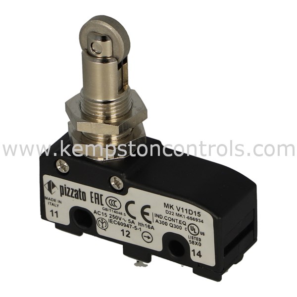 Pizzato MK V11D15 PIZZATO MICROSWITCH, ROLLER PLUNGER, M12 THREAD, 1NO ...
