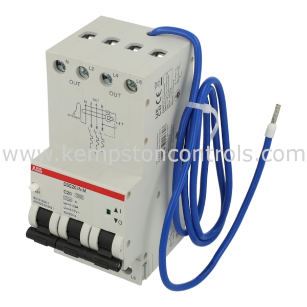 ABB 2TAZ234414R2204 ABB RCCB, 20A, 3 POLES+N, 10KA, 50/60HZ, C TRIPPING ...