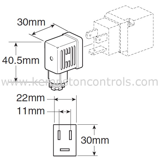 Parker PS2430J79BP PARKER 3 PIN SOLENOID CONNECTOR, 24VDC, 22MM ...