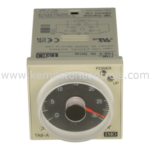IMO TA8-A100-230AC PANEL MOUNT TIMER 005S-60HRDOUBLE POLE CO 5A 8 PINOCTAL ON-DELAY FUNCTION100 ...
