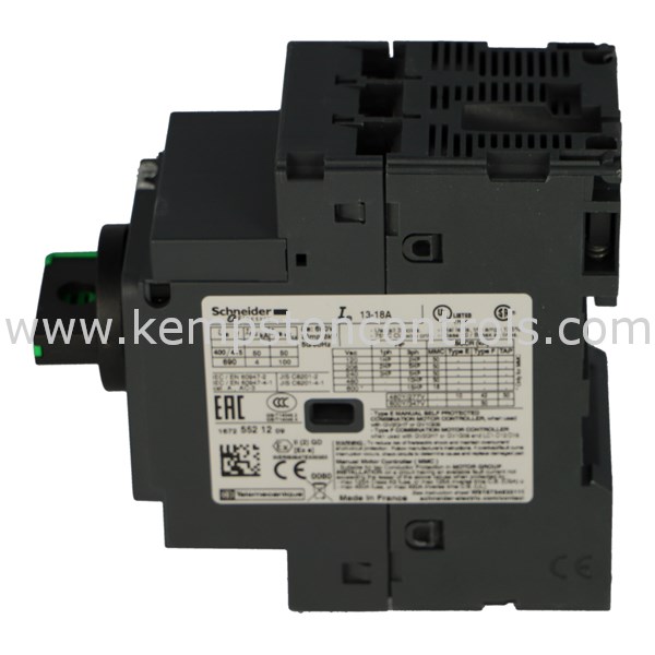 Schneider GV2P20 SCHNEIDER CIRCUIT BREAKER, MOTOR PROTECTIVE 13-18A ...