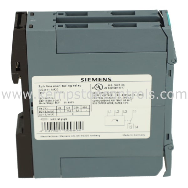 Siemens 3UG5511-1AR20 SIEMENS PHASE SEQUENCE MONITORING RELAY, 3X160 ...