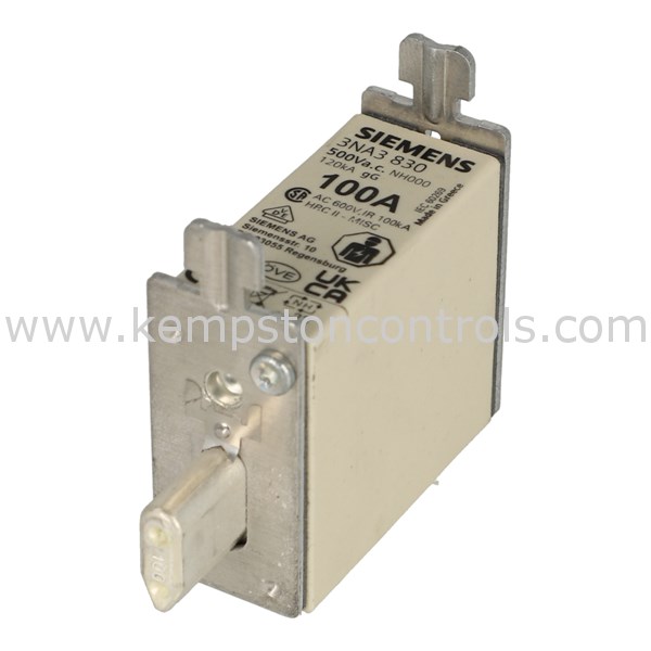 Siemens 3NA3830 SIEMENS LV HRC FUSE ELEMENT, NH000, IN: 100 A, GG, UN ...