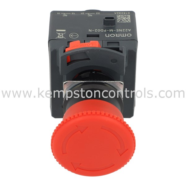 Omron A22NE-M-PD02-N OMRON EMERGENCY STOP SWITCH, PUSH-IN, NON-ILLUMINATED, 40 MM DIA, PUSH-LOCK ...