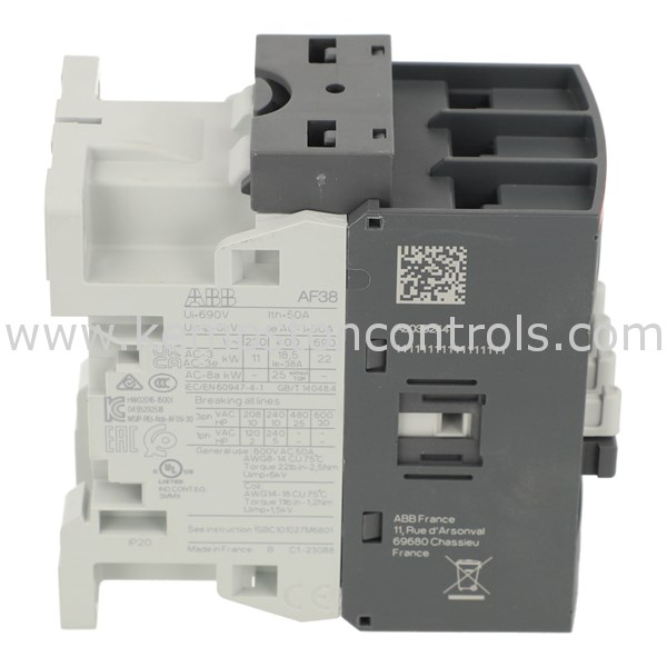 ABB 1SBL297001R1300 ABB CONTACTOR, 3 POLE, 18.5KW, 38A, AC3, COIL 100-250V50/60HZ 100-250VDC ...