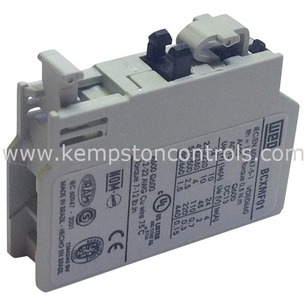 WEG BCXMF01 WEG AUX. CONTACT 1NC | Kempston Controls
