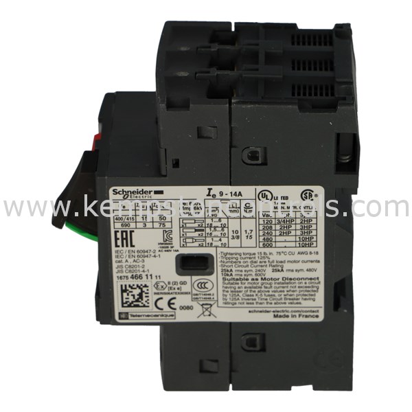 Schneider GV2ME16 SCHNEIDER TESYS GV2-CIRCUIT BREAKER-THERMAL-MAGNETIC ...
