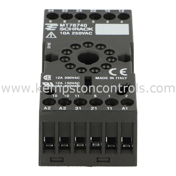 Schrack MT78740 SCHRACK RELAY SOCKET, DIN RAIL, 11PIN, SCREW TYPE ...