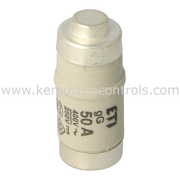 ETI D02/50A/GL ETI D02 (E18) 50A GL BOTTLE FUSE 400V | Kempston Controls